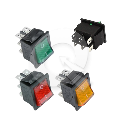 INTERRUPTOR TECLA MINI 20A-250 VAC,ON/OFF,6T,AMBR