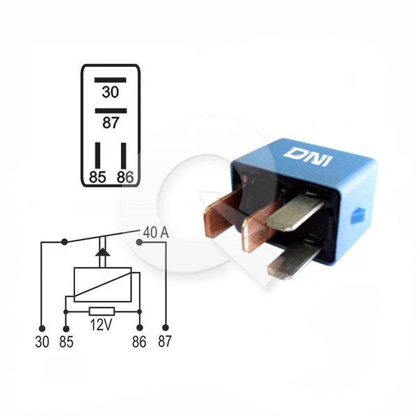 RELAY MINI 12V 40A 4T,C/RESIST,HYUNDAI,TOYOTA