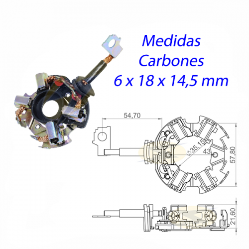 PORTA CARBON ARRANQUE 12V, CHEVROLET, FIAT, NISSAN