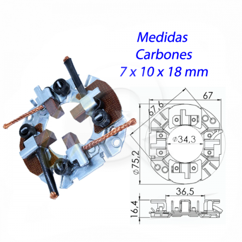 PORTA CARBON ARRANQUE 12V, BOBCAT, FORD, DODGE